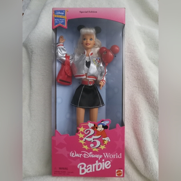 Disney | Toys | 25th Anniversary Walt Disneyworld Barbie Mattel 6525 ...